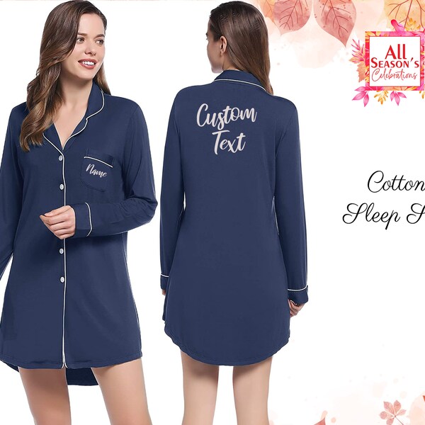 Womens Cotton Sleep Shirts - Etsy