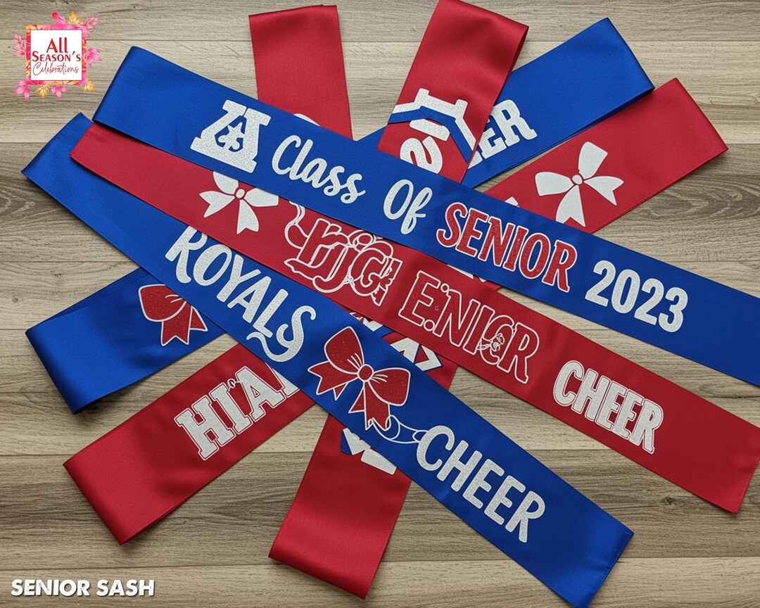Senior Cheer Sash 2025 Customizable With Player Name, Team, and Sport ...