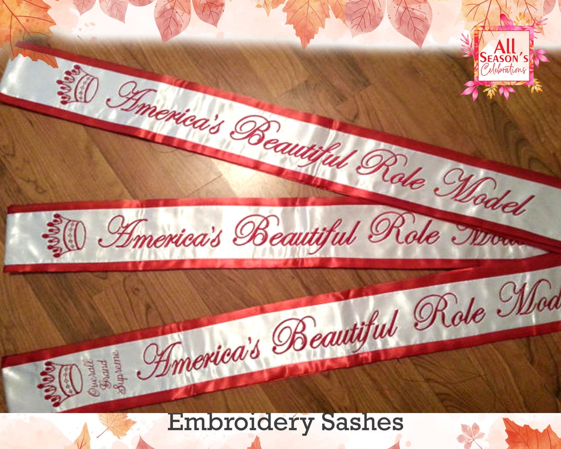 Personalized Embroidery Lace Sash Custom Lace Sash Lace Sash - Etsy