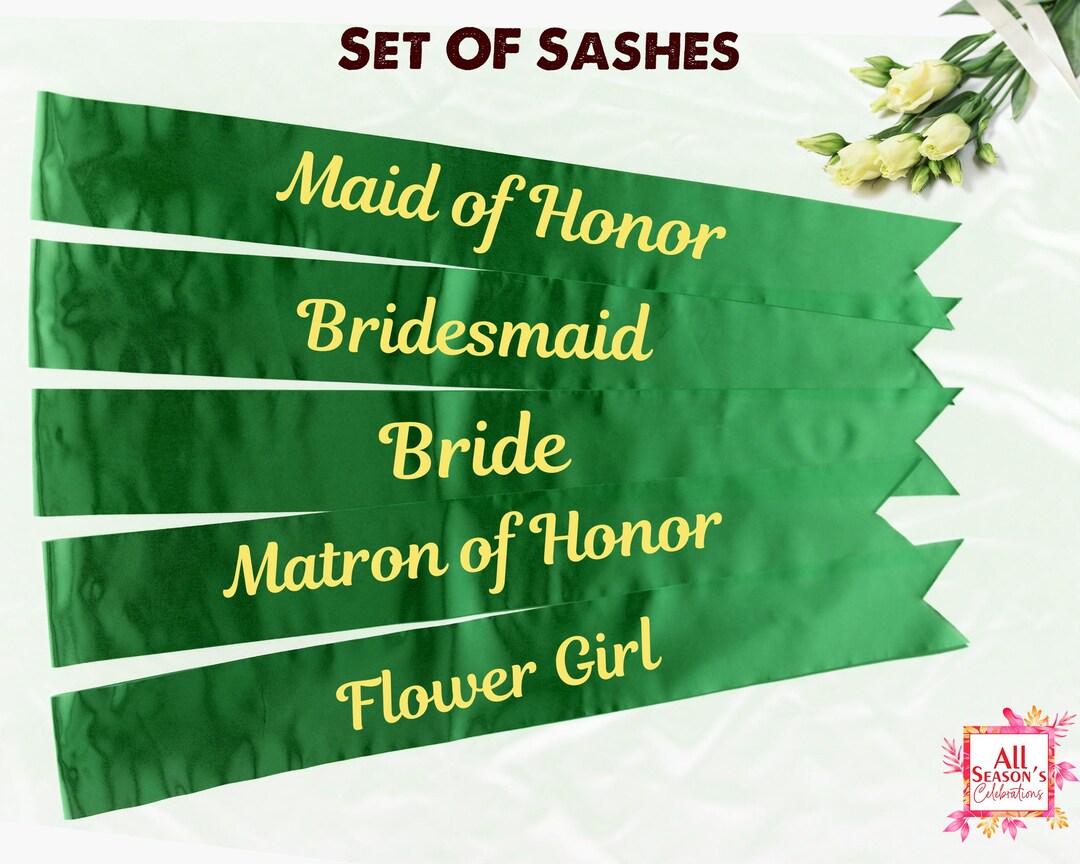 Customized Set of Sash Personalized Sash Your Text Sash Bridesmaid Sash ...