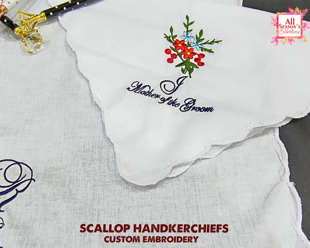 Custom Embroidery Handkerchiefs, Personalized Hanky, Bridesmaid ...