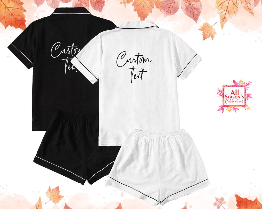 Custom Pajamas Set Personalized Pajamas Customize Pajama Set Bridesmaid ...