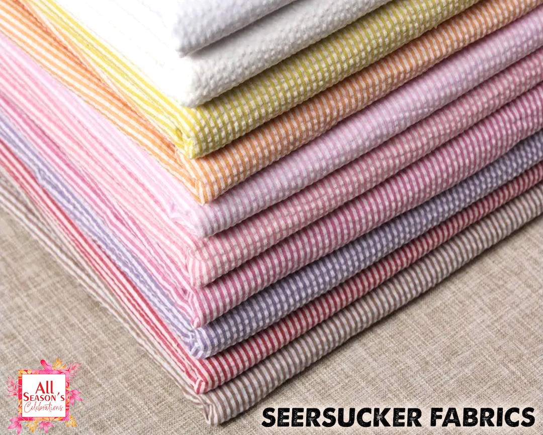 Seersucker Striped Cotton Blend Seersucker Seersucker Fabric by the ...