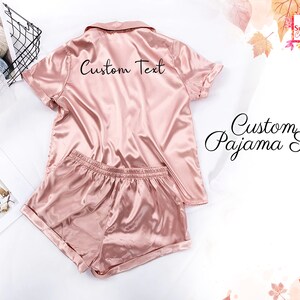 Custom Pajamas Set Personalized Pajamas Customize Pajama Set Bridesmaid ...