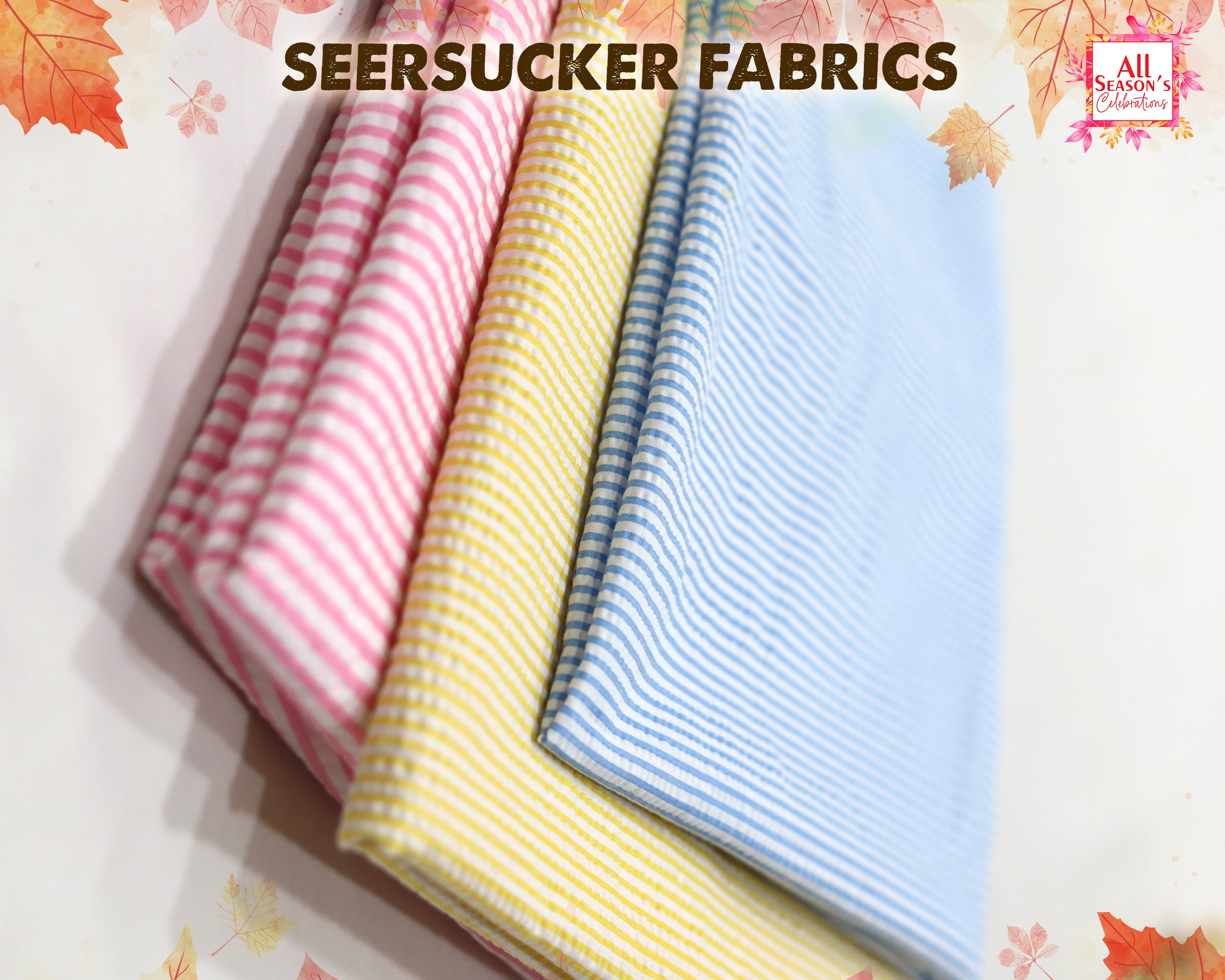 Seersucker Striped Cotton Blend Seersucker Seersucker Fabric by the ...