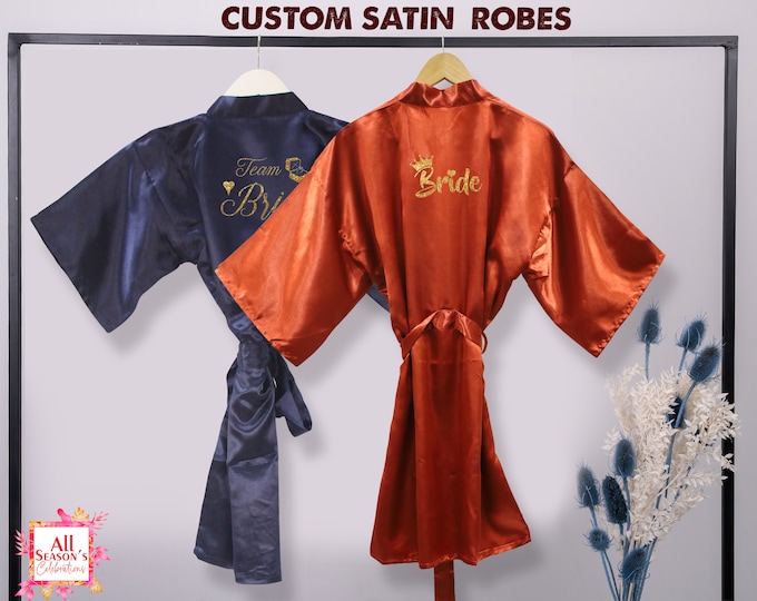 Kids Robes Flower Girl Robes Satin Robes Personalized Robes Bridal ...