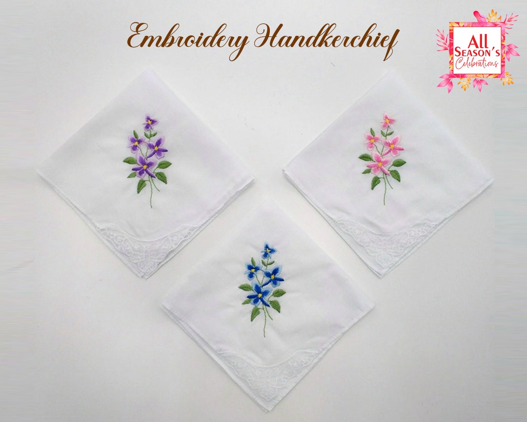 Custom Embroidery Handkerchiefs Personalized Lace Hanky - Etsy