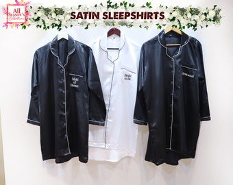 Personalized Sleep Shirt Cotton Sleep Shirts Customized Bridesmaid ...