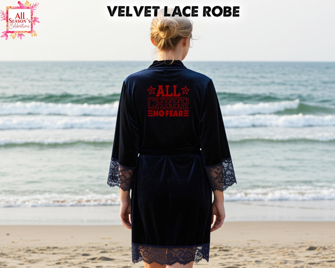 Premium Cheers Velvet Lace Robe Personalized Cheer Squad Apparel Soft ...