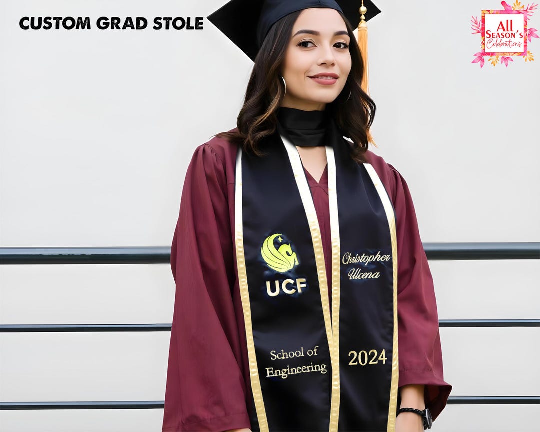 Embroidery Graduation Stole Personalized Nursing Stole Custom Text ...