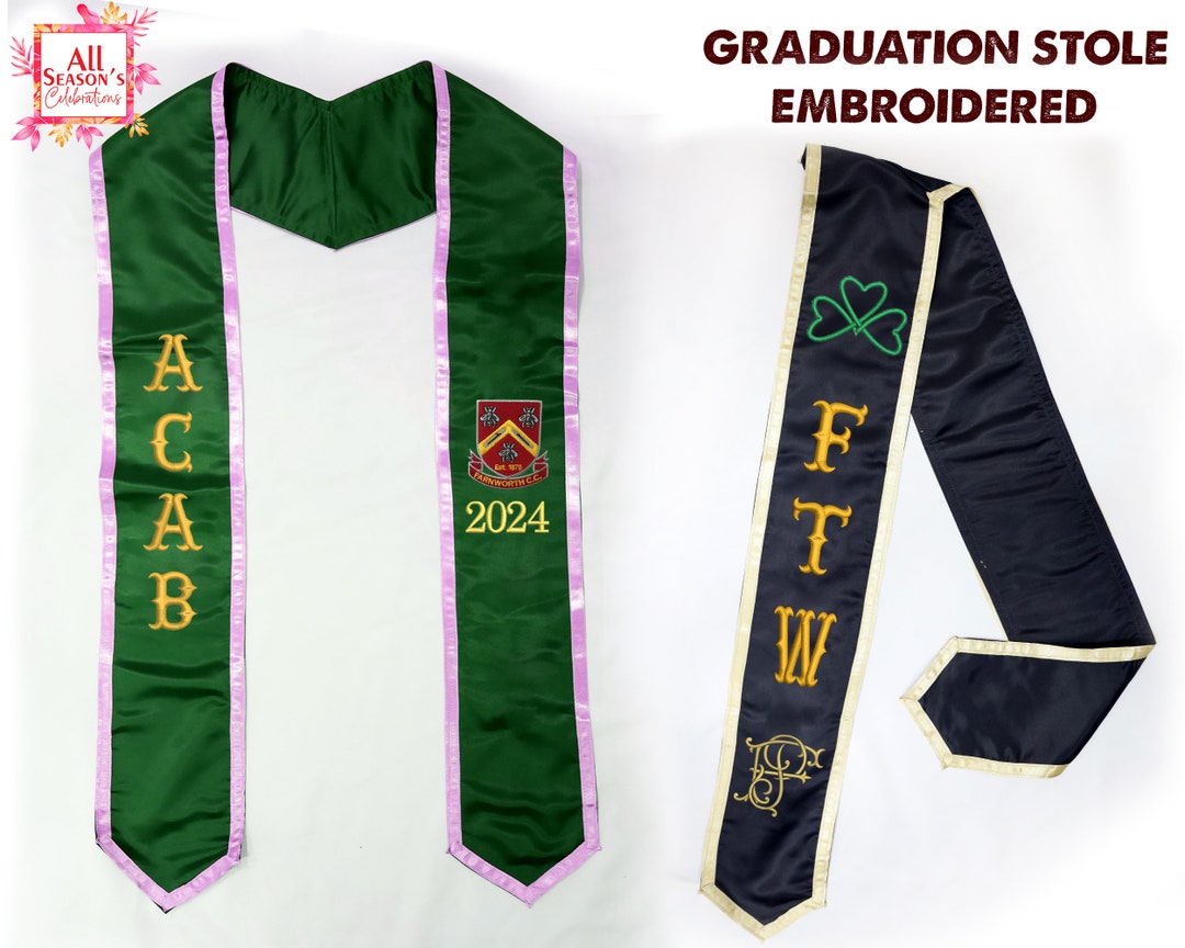 Customized Embroidery College Graduation Sash, Grad Sash, Gift for ...