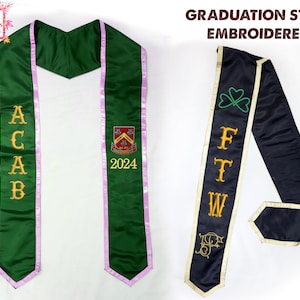Embroidery Graduation Stole Personalized Nursing Stole Custom Text ...