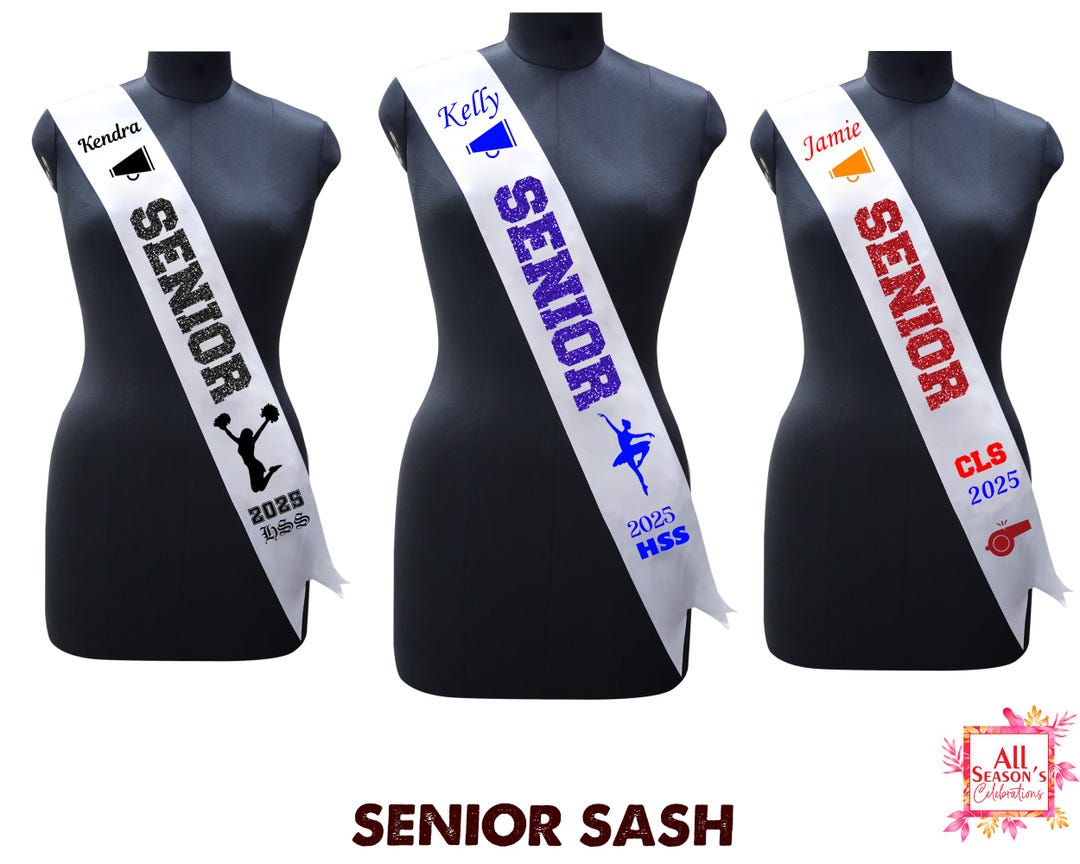 Personalized Senior Sash Customized Senior 2025 Sash Your Text Sash ...