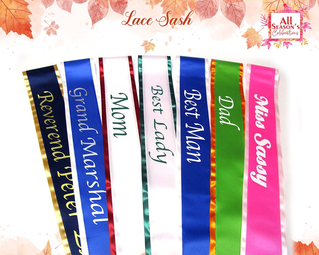 Custom Lace Sash Lace Sash Personalized Lace Sash Customize Sash ...