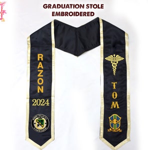 Embroidery Graduation Stole Personalized Nursing Stole Custom Text ...