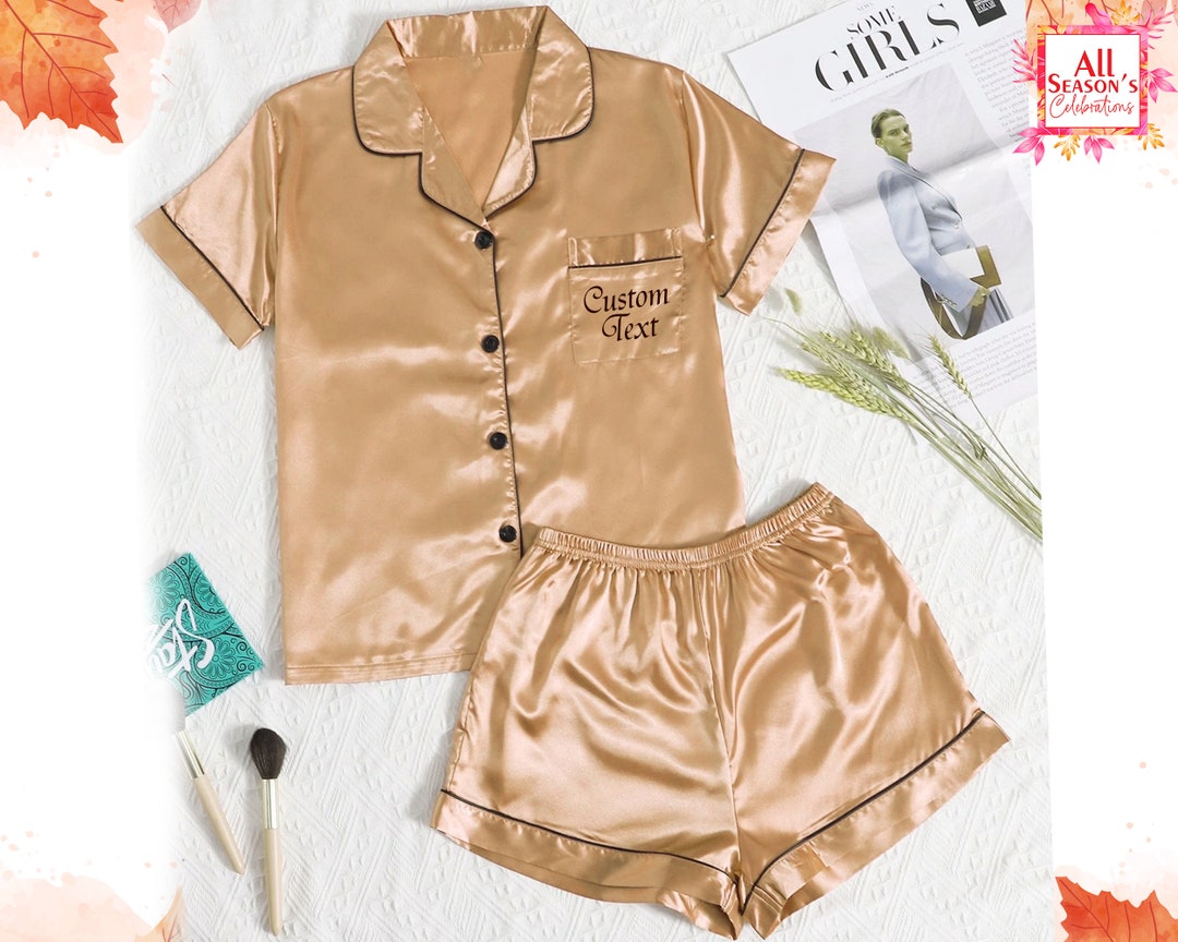 Custom Pajamas Set Personalized Pajamas Customize Pajama Set Bridesmaid ...