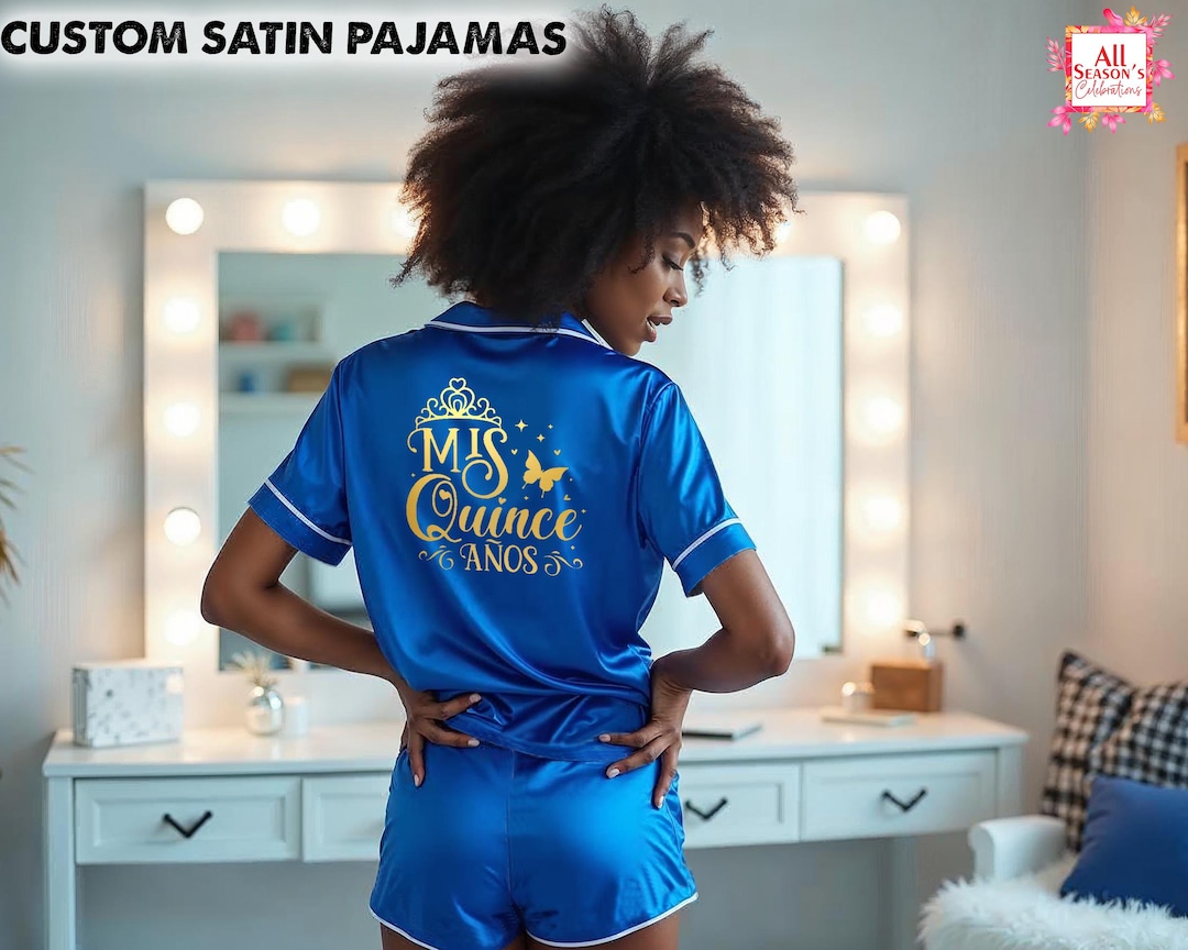 Custom Mis Quince Anos Birthday Pyjamas Quinceañera Pyjamas Custom Pjs ...