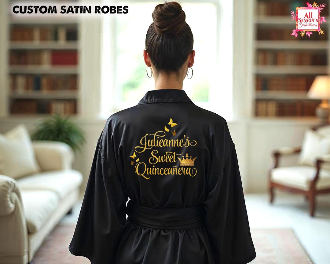 Mis Quince Anos Satin Robes Getting Ready Satin Robes Personalized ...