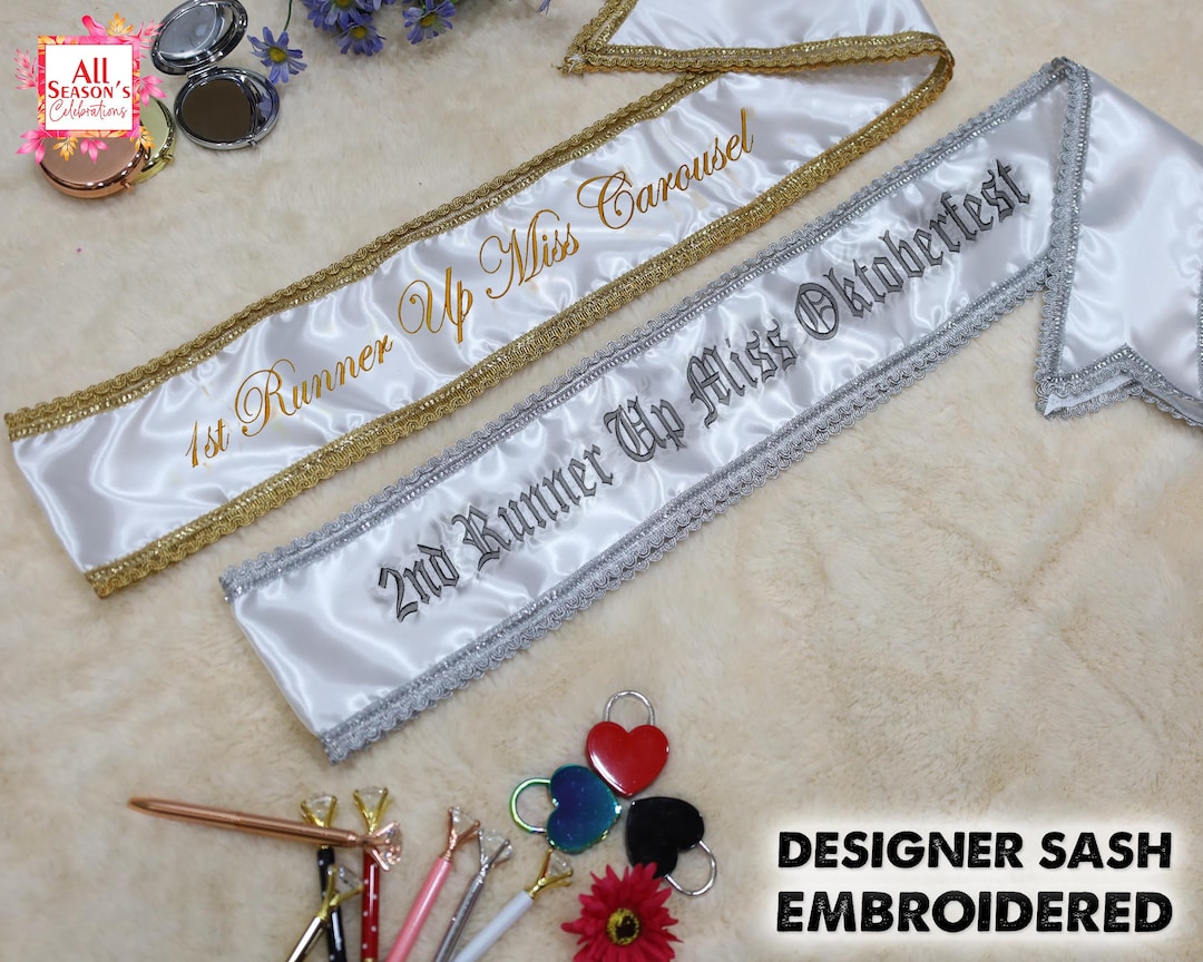 Custom Border Lace Sash Custom Personalized Embroidery Lace Sash ...