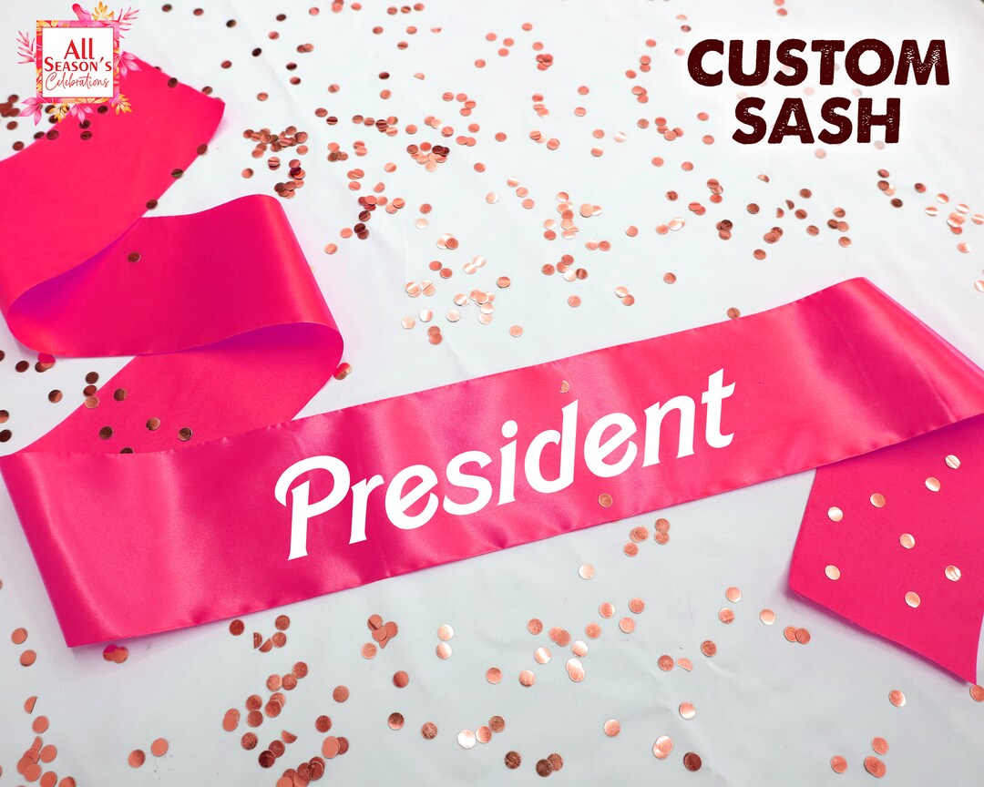 Your Text Sash Personalized Sash Customized President Sash Bridal Sash ...