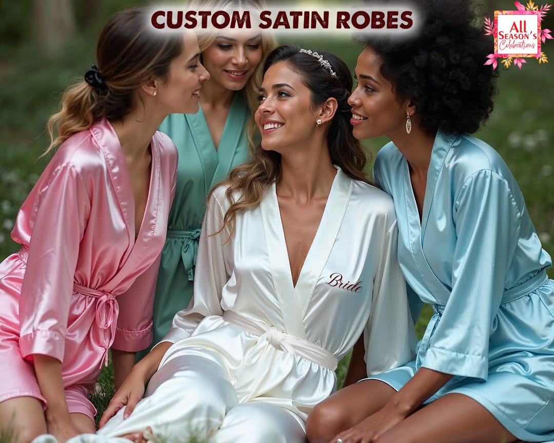 Custom Satin Bridesmaid Robes | Customized Robes | Personalized Satin ...