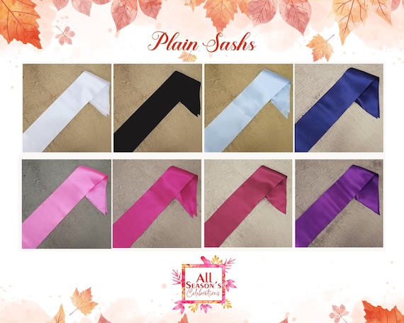 Plain Sash Blank Sash Ribbon Sashes Decorate Sash Satin Sash - Etsy