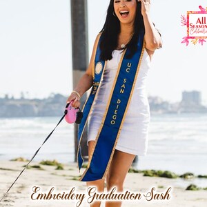 Customized Embroidery College Graduation Sash, Grad Sash, Gift for ...