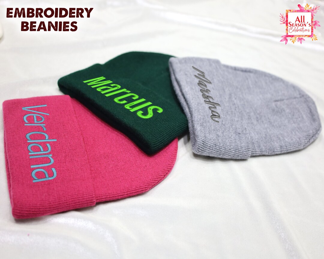 Personalized Embroidered Beanies - Embroidery Winter Beanie - Custom ...