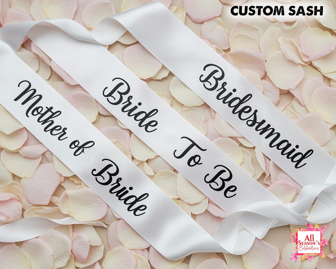 Bride & Bridesmaid Custom Sashes – Personalized Satin Sashes for ...