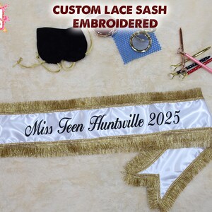 Personalized Embroidery Lace Sash Customize Sash Bridesmaid Sash Custom ...