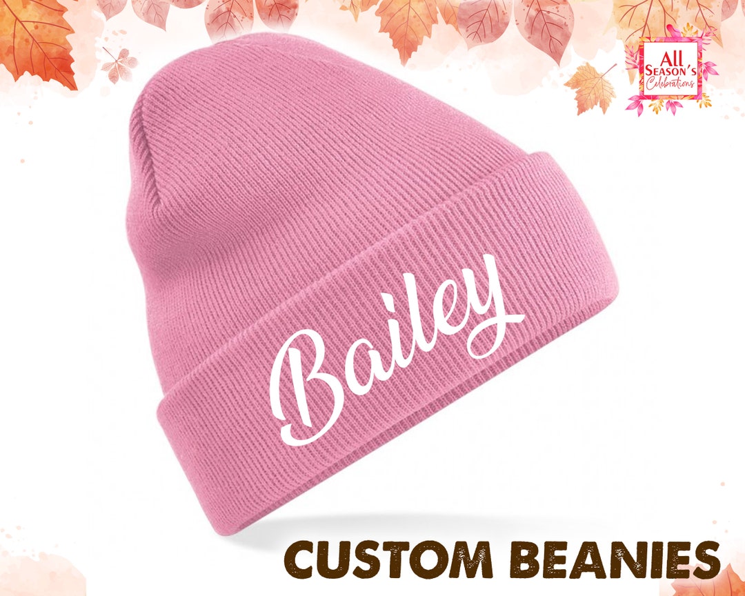Personalized Beanie Hats With Custom Logo/names | Custom Unisex Beanies ...