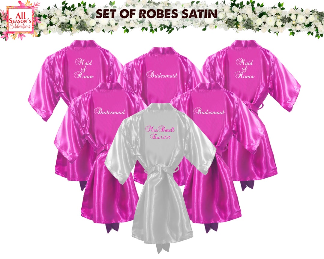 Bridesmaids Robes Set | Custom Bride Robe | Burnt Orange Bridesmaid ...