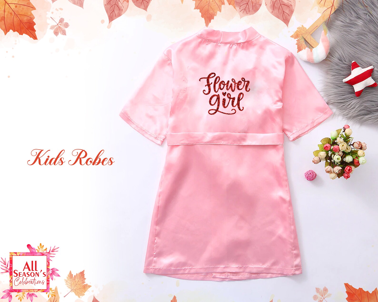 Kids Robes Flower Girl Robes Satin Robes Personalized Robes - Etsy