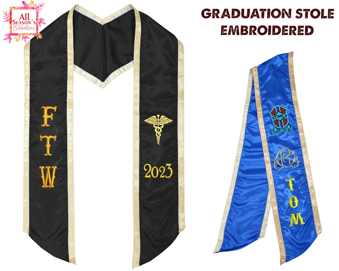 Customized Embroidery College Graduation Sash, Grad Sash, Gift for ...