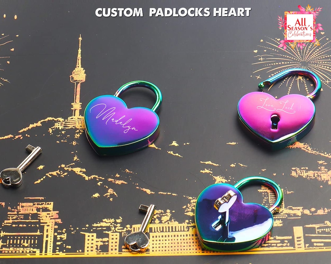 Lock for Love, Two Hearts Locked in Love Lock, Personalized Love Lock ...