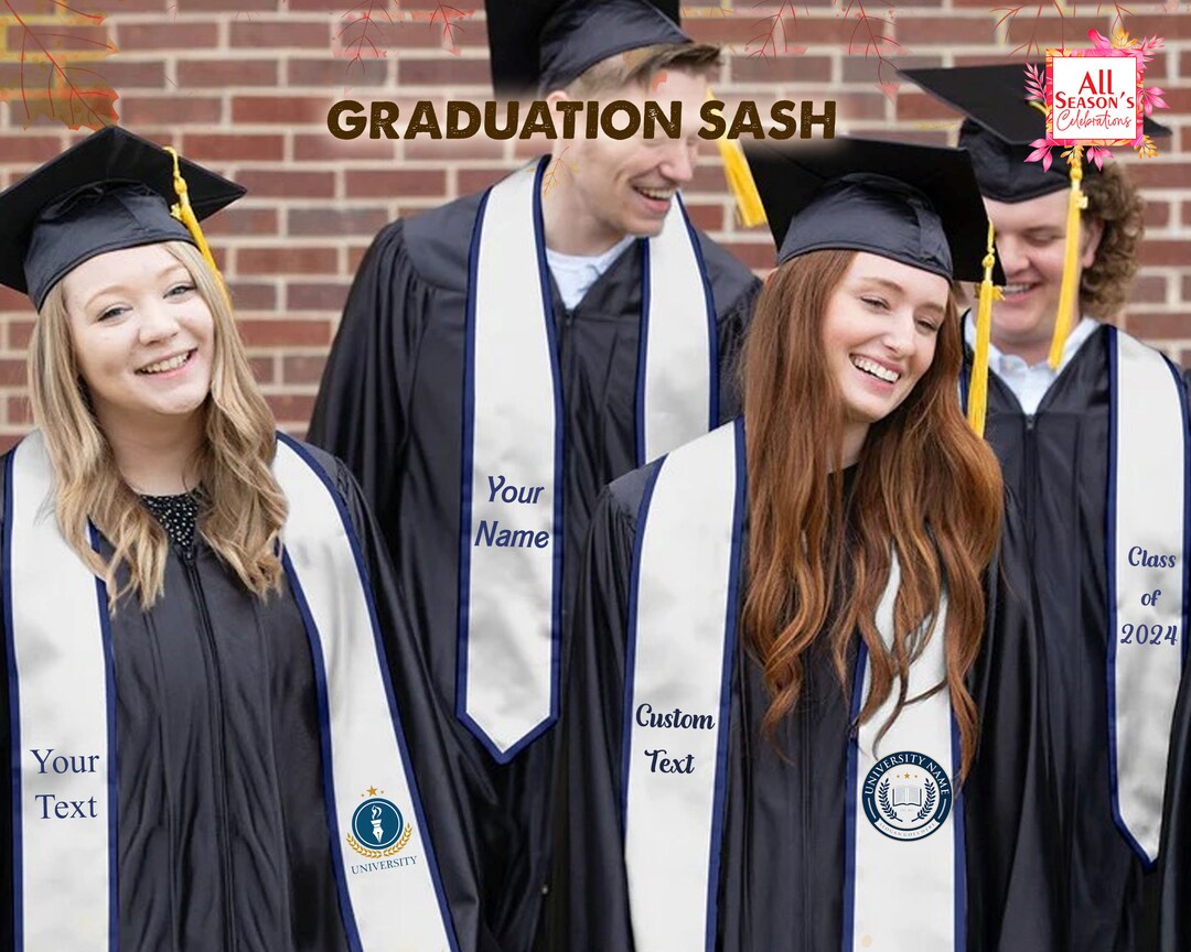 Customized Graduation Sash Graduation Sash Personalized College Stole ...