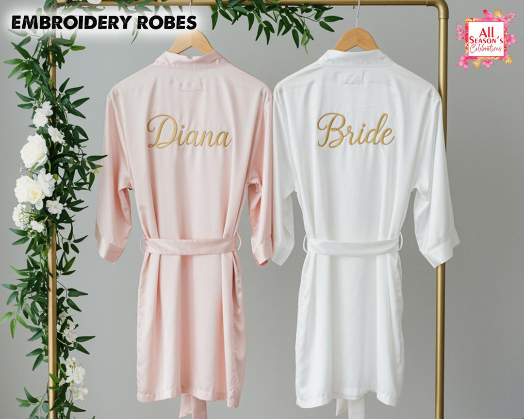 Custom Embroidered Robes Bridal Robes Personalized Robe Wedding Robes ...