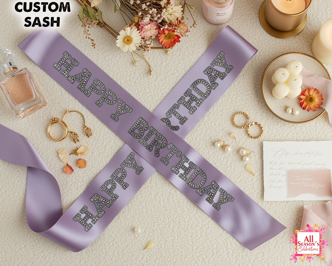 Custom Birthday Sash Bride to Be Sash Diamond Letter Sash Bachelorette ...