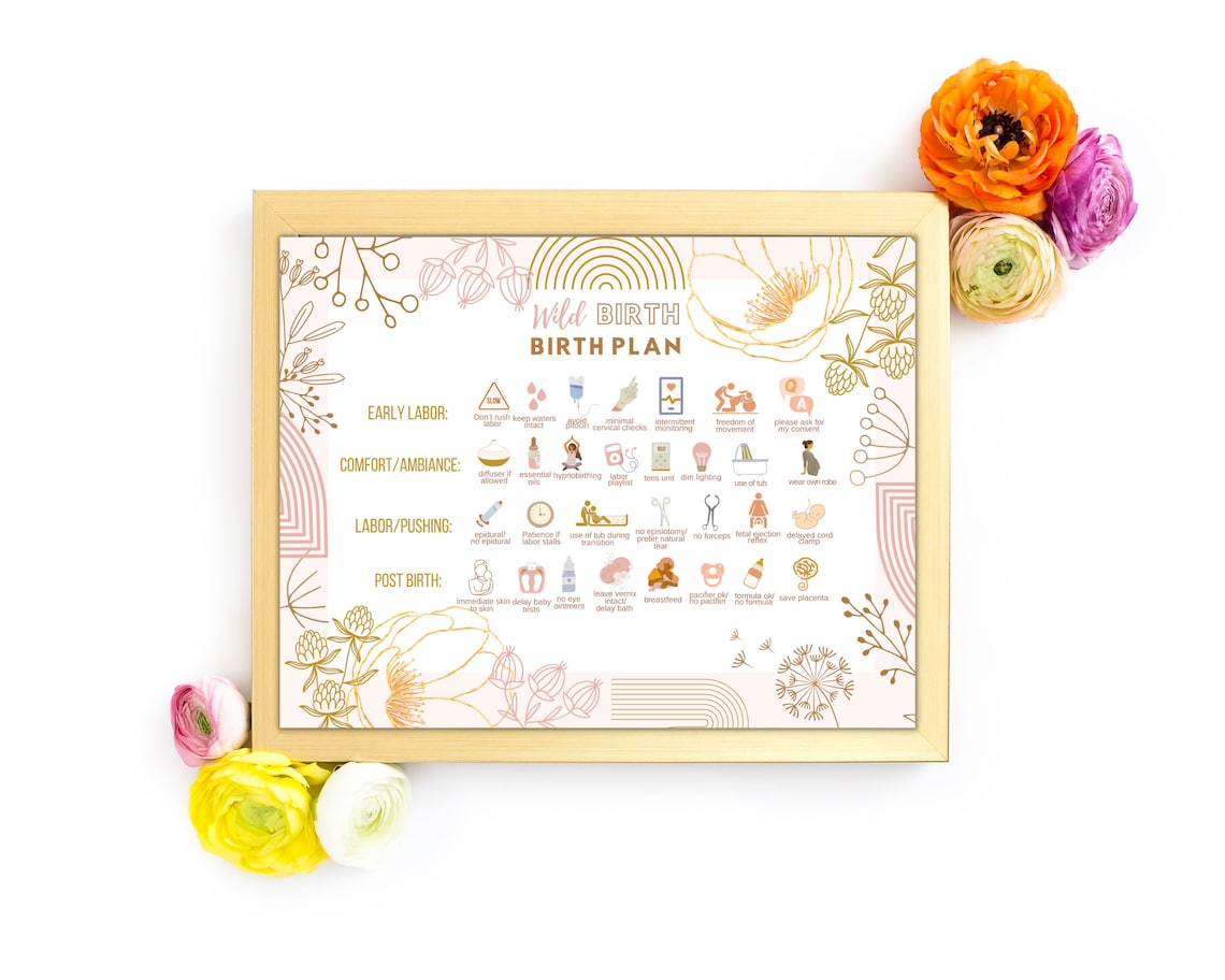 Visual Birth Plan L Natural Birth Template L Labor and Birth - Etsy