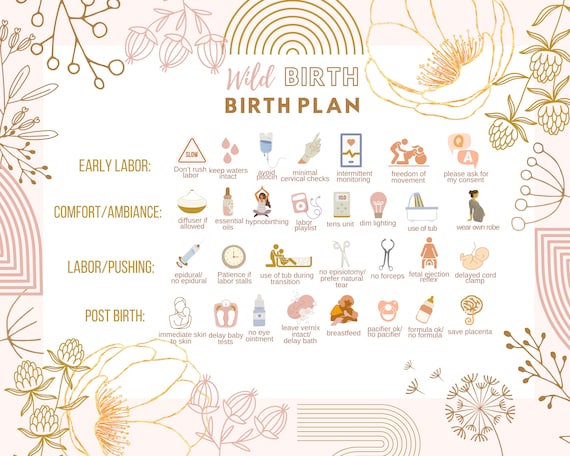 Visual Birth Plan L Natural Birth Template L Labor and Birth - Etsy