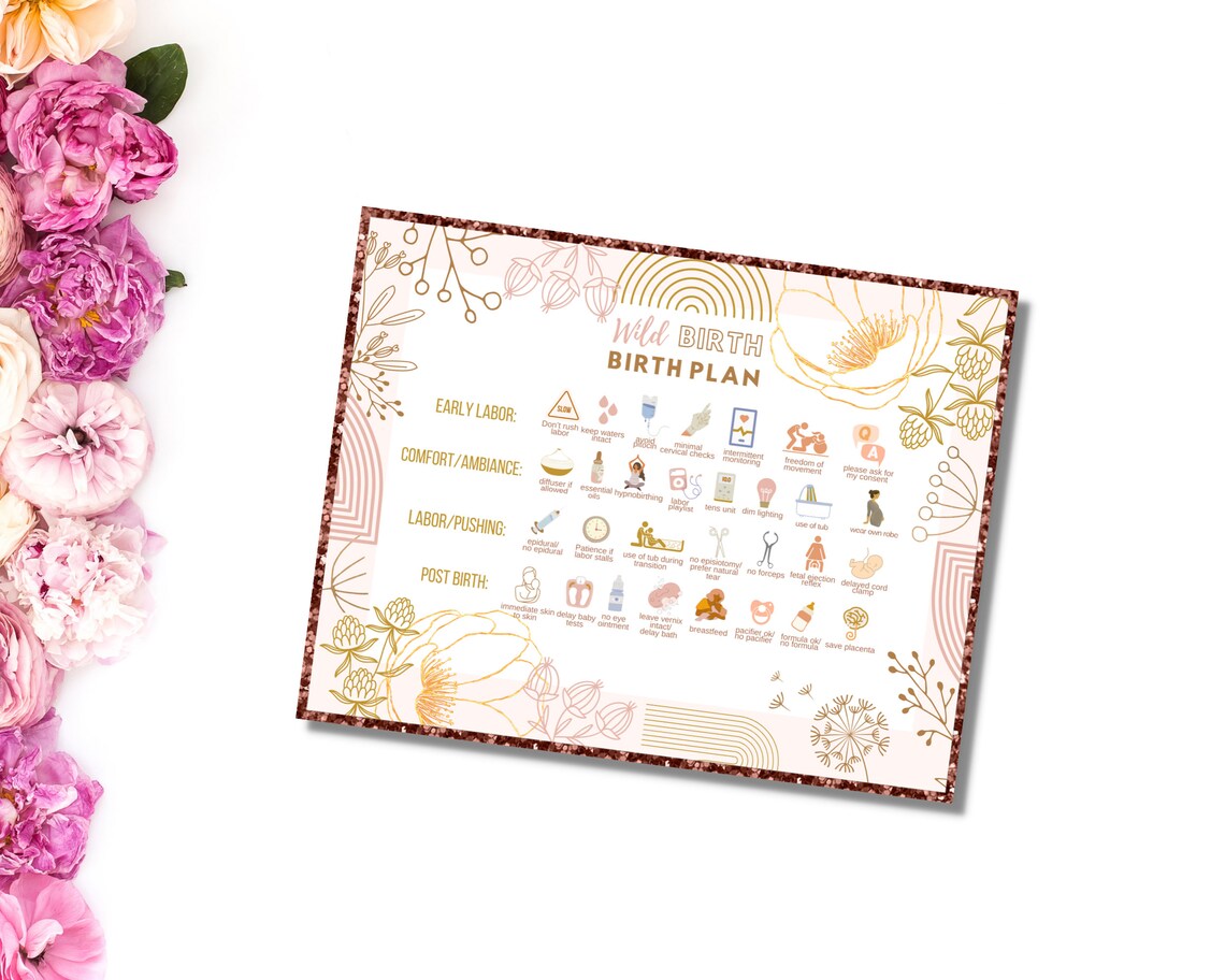Visual Birth Plan L Natural Birth Template L Labor and Birth - Etsy