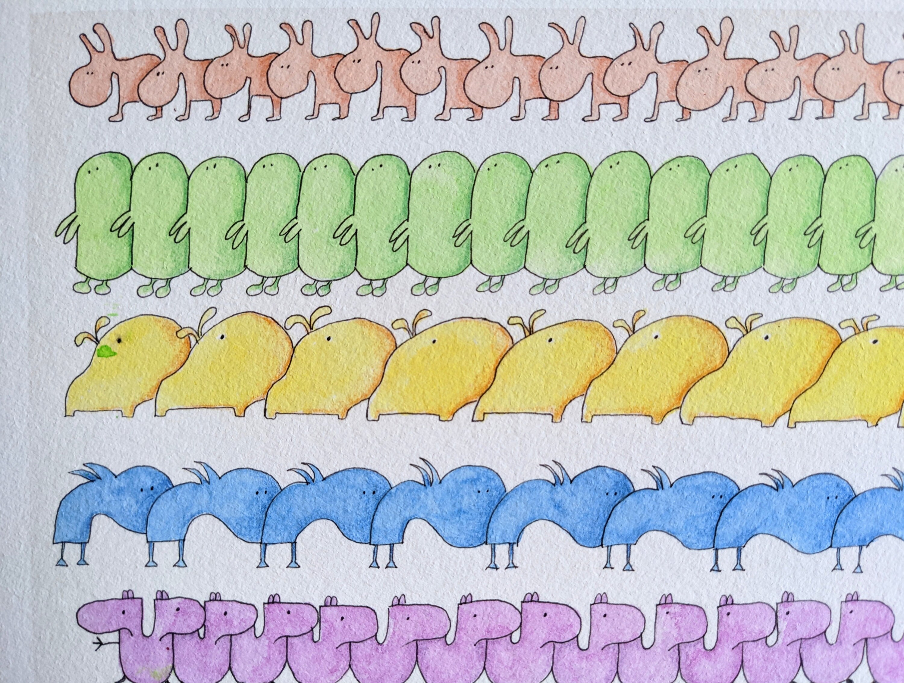 Watercolour Pencil Drawing Imaginary Creatures - Etsy