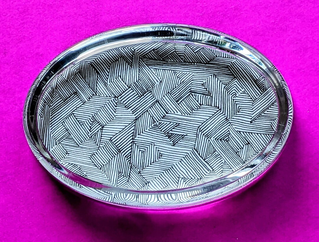 Glass Paperweight Featuring Ink Drawing - Etsy