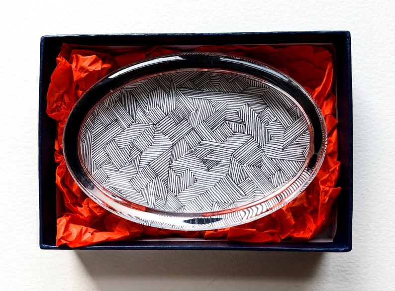 Glass Paperweight Featuring Ink Drawing - Etsy