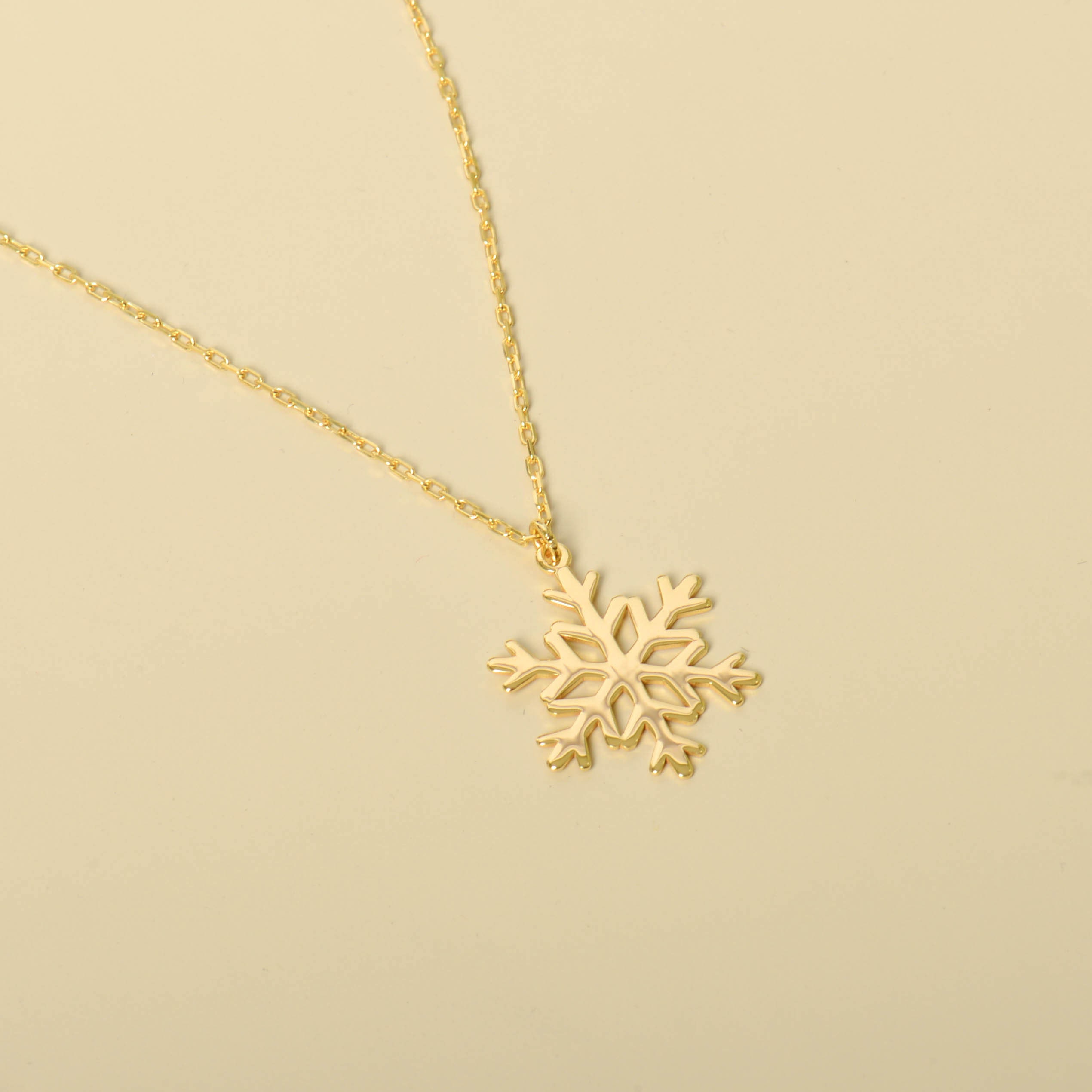 14K Solid Gold Snowflake Necklace,snowflake Necklace,925 Silver ...