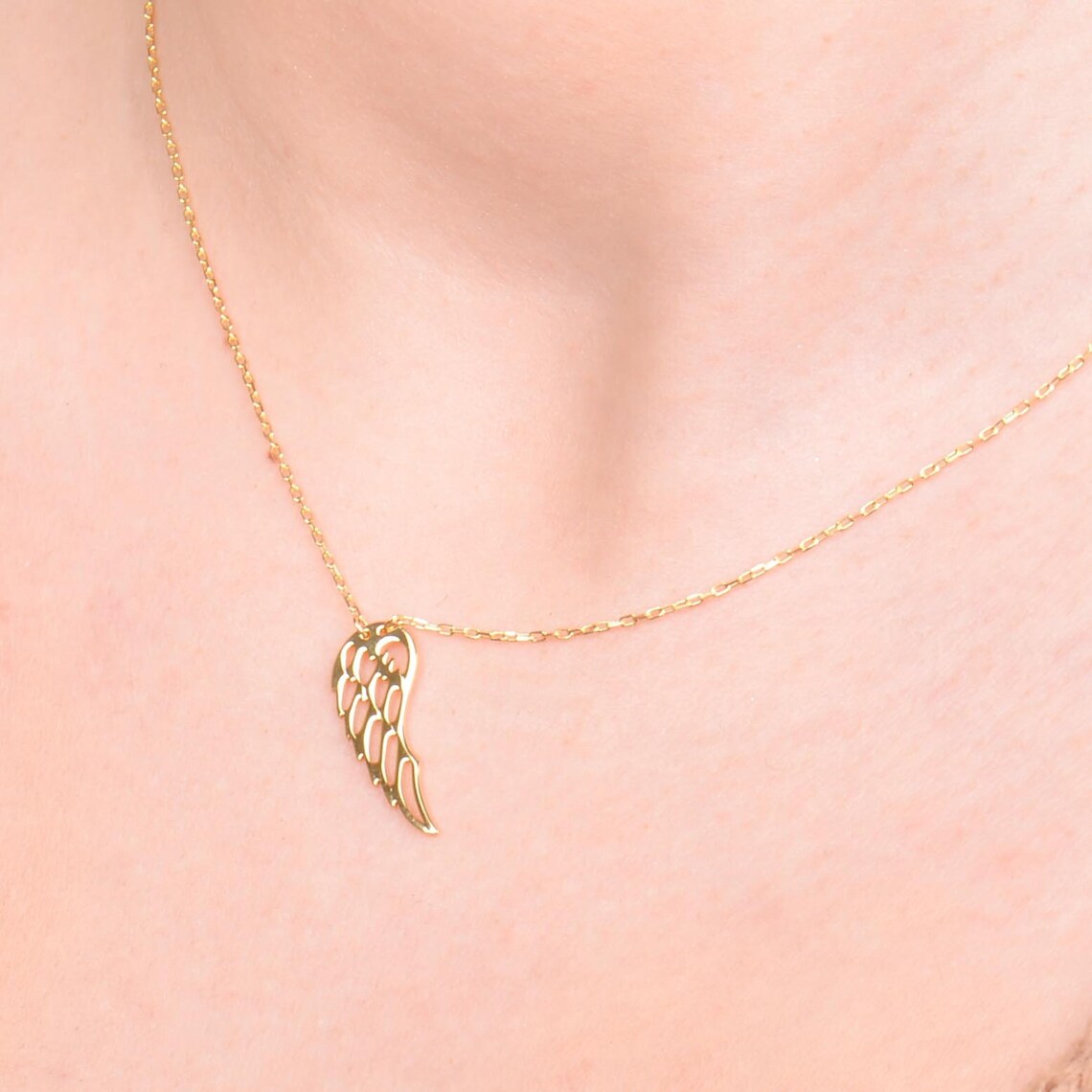 One Wing Necklace, Single Wing Necklace, Angel Wing Pendant, Guardian ...