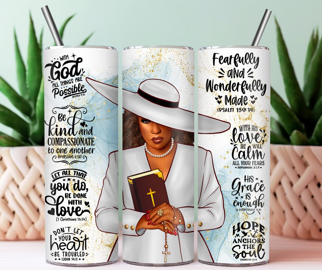 Church Lady Tumbler 20oz Skinny Religious Church Woman Tumbler Instant ...
