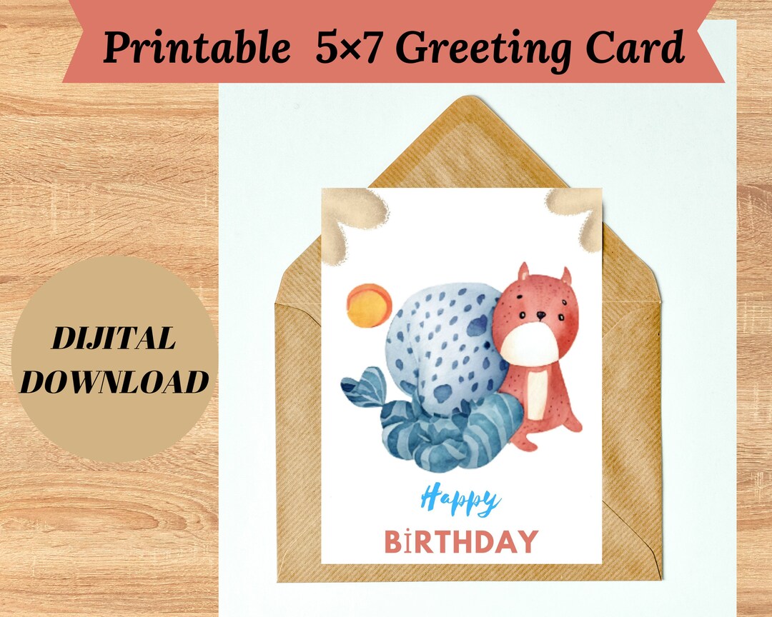 Happy Birthday Printable Greeting Card , Birthday Card Print at Home ...