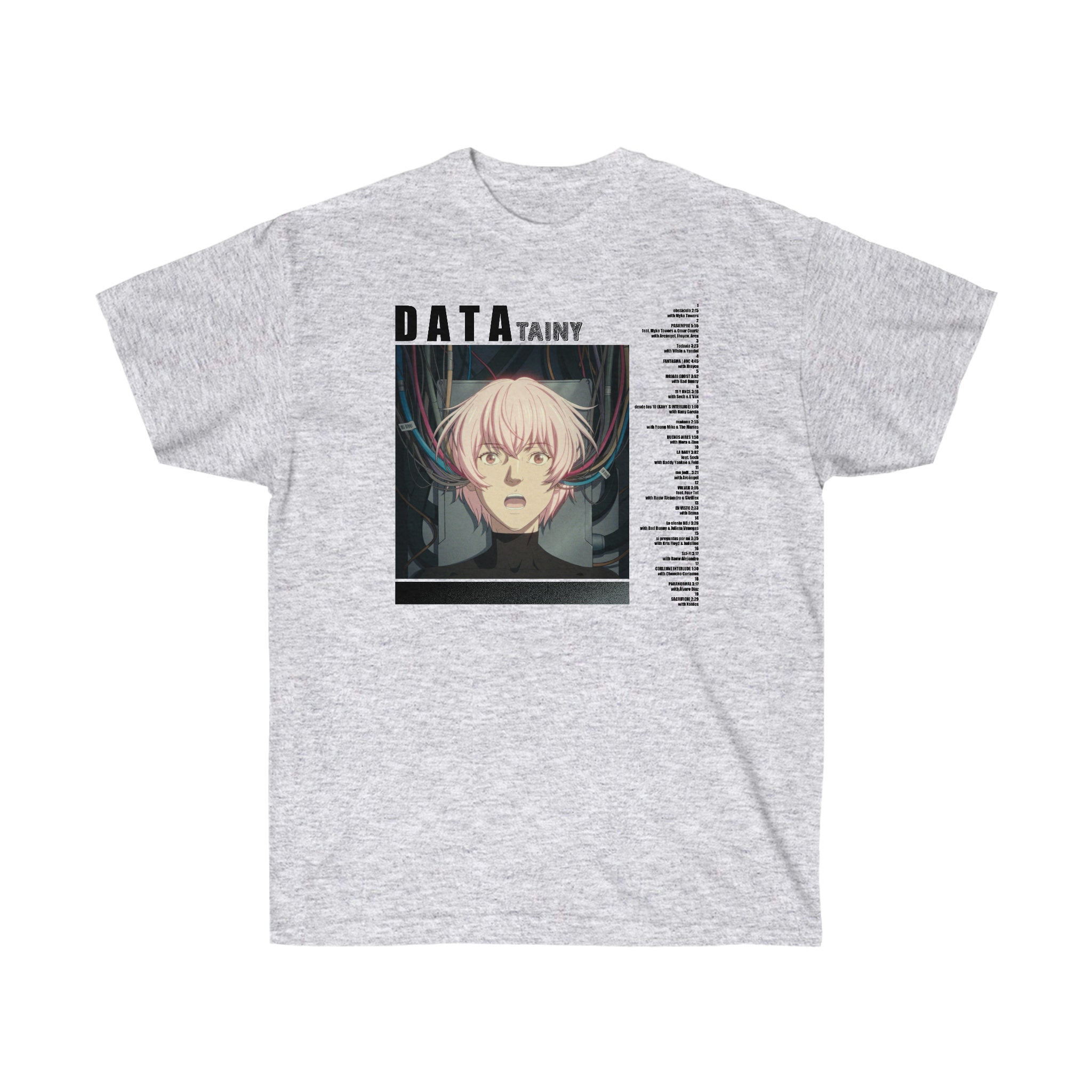 Data Album Tee Shirt, Tainy, Bad Bunny, Rauw Alejandro, Ozuna, Skrillex ...