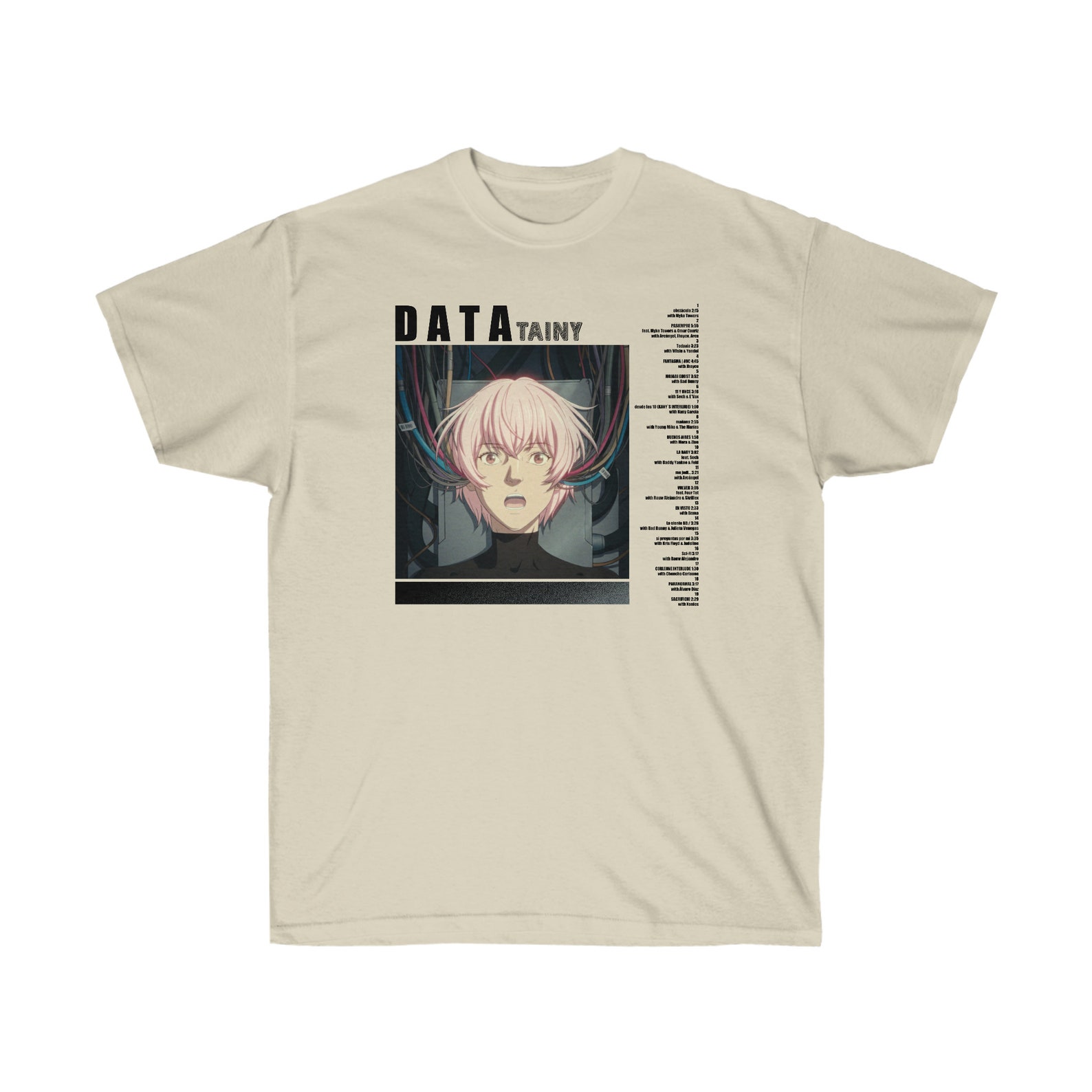 Data Album Tee Shirt, Tainy, Bad Bunny, Rauw Alejandro, Ozuna, Skrillex ...